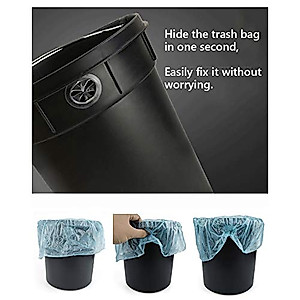 Wicker Trash Can with lid Bathroom, Rattan Step Trash Can for Kitchen Home, Silent Closure Garbage Can Removable Liner Bucket Wastebasket-H(2.1usgal(8L)