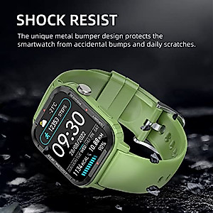 WalkerFit M2 Pro Smart Watch for Men, Fitness Tracker Watch Heart Rate Monitor, Step Tracker, Fitness Watch Smartwatch for Android for iPhone Compatible, Waterproof Reloj Inteligente para Hombre,Green