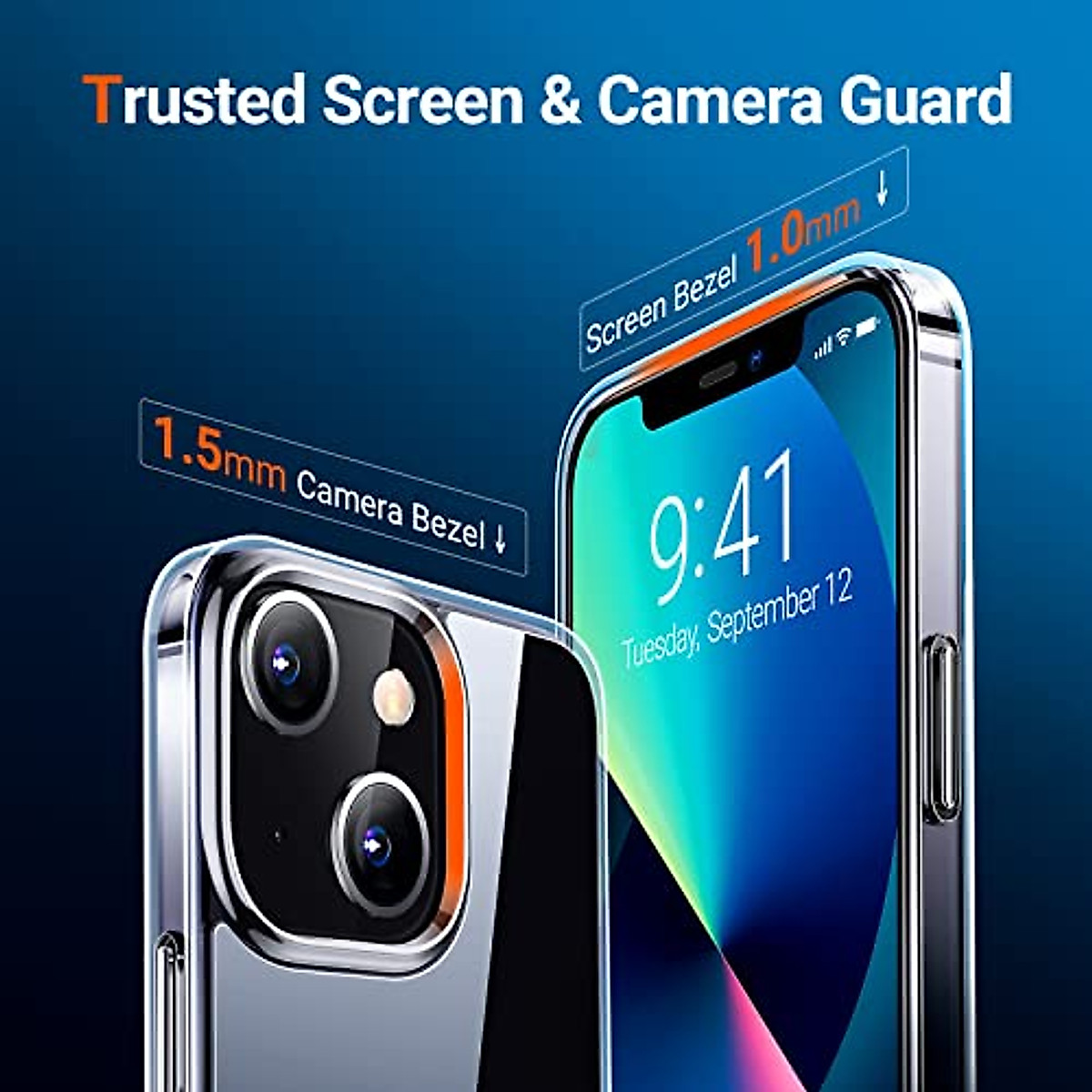 TORRAS MoonClimber for iPhone 14 Case for iPhone 13 Case, [3 Stand Ways] [Non-Yellowing & Military Grade Shockproof] Protective Slim Hard Clear Phone Case with Stand 6.1'' 2022, Crystal Clear