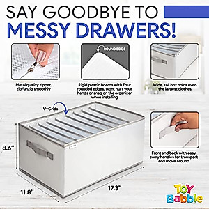 Clothes Organizer for Folded Clothes - Extra Large 9 Grids, Premium Upgraded Wardrobe Clothes Organizer with Handles, Pants organizer for closet. Foldable Jeans Organizer for Closet, tshirt organizer.