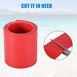X AUTOHAUX 2pcs 5x100cm Kayak Repair Patches PVC Inflatable Repair Rafts Waterproof Boat Repair Patches for Inflatable Boats Rubber Boats Canoe Red