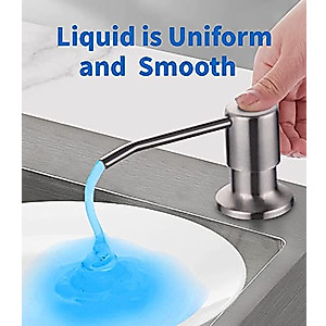 SIMSIN Built in Soap Dispenser for Kitchen Sink, Countertop Soap Dispenser Pump with 47" Extension Tube kit, No Need to Refill