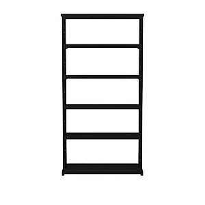 Powell Furniture Turner Bookcase, Black, 36.5" x 15.8" x 72"
