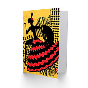 Wee Blue Coo PAINTING SPANISH FLAMENCO DANCER DESIGN BLANK GREETINGS BIRTHDAY CARD