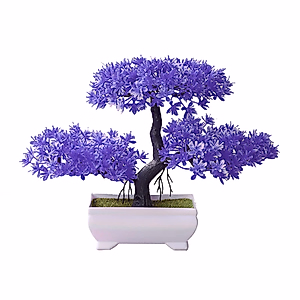 C-LARSS Bonsai Tree Nice-Looking Simulation Welcoming Pine Bonsai for Park Purple
