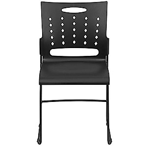 Flash Furniture HERCULES Series 881 lb. Capacity Black Sled Base Stack Chair with Air-Vent Back