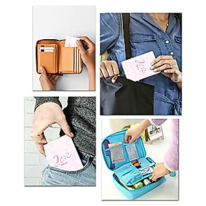 Carosoffe Valentine's Day Small Compact Mirror for Purse, Pink Ombre Love Lettering Abstract Art Travel Makeup Mirror for Women Men, Rectangular Handheld Compact Pocket Mirror 4 PCS