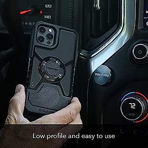 Rokform - Low Pro Magnetic Phone Mount, 1-Inch Phone Magnet for Car, 3M VHB Adhesive Holder Mounts to almost any Flat Surface, Compatible with all Rokform Cases (Black)