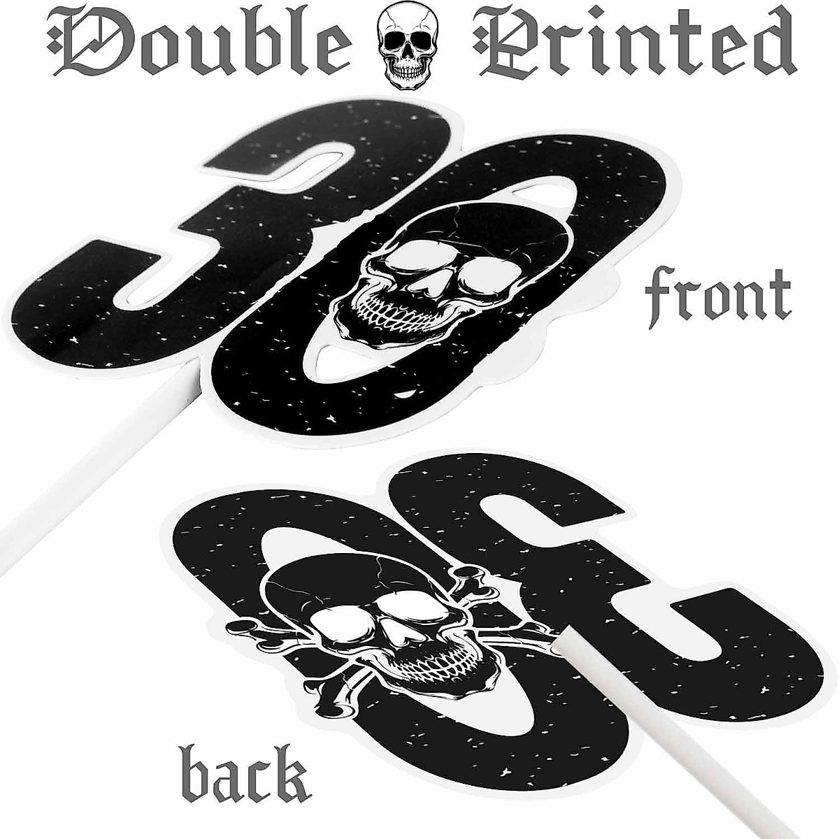 36Pcs Rip My Twenties Cupcake Toppers Happy 30th Birthday Party Decorations Black Death to My 20s Cake Picks for 30th Theme Birthday Party Supplies