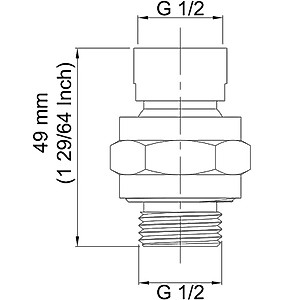 BENLIUDH Shower Connector Ball Joint, Chrome Shower Head Swivel Ball Adapter Adjustable Shower Parts Universal Connector Joint (052005)