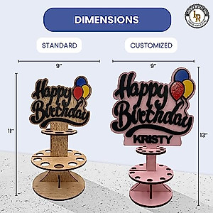 Lumber Reveal USA Mini Liquor Bottle Cake Display Shelf for 21st Birthday or Other Ages | Hand Assembled and Laser Cut | Happy Birthday and 21 Mini Liquor Bottle Holder Bday Natural