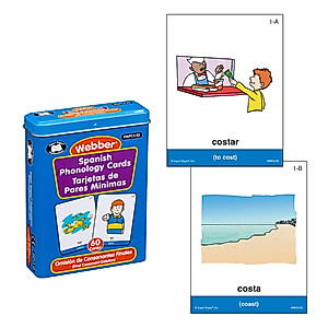 Super Duper Publications | Webber® Spanish Phonology Flash Cards (8 Total Fun Decks) | Educational Resource for Children