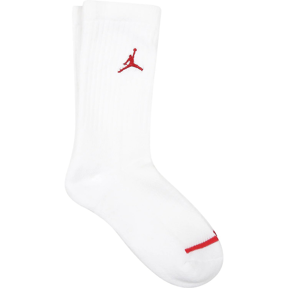 NIKE AIR JORDAN JUMPMAN CREW SOCKS - BOYS' GRADE SCHOOL (5-7 (Shoe 10C-3Y), Black/White/Gym Red)