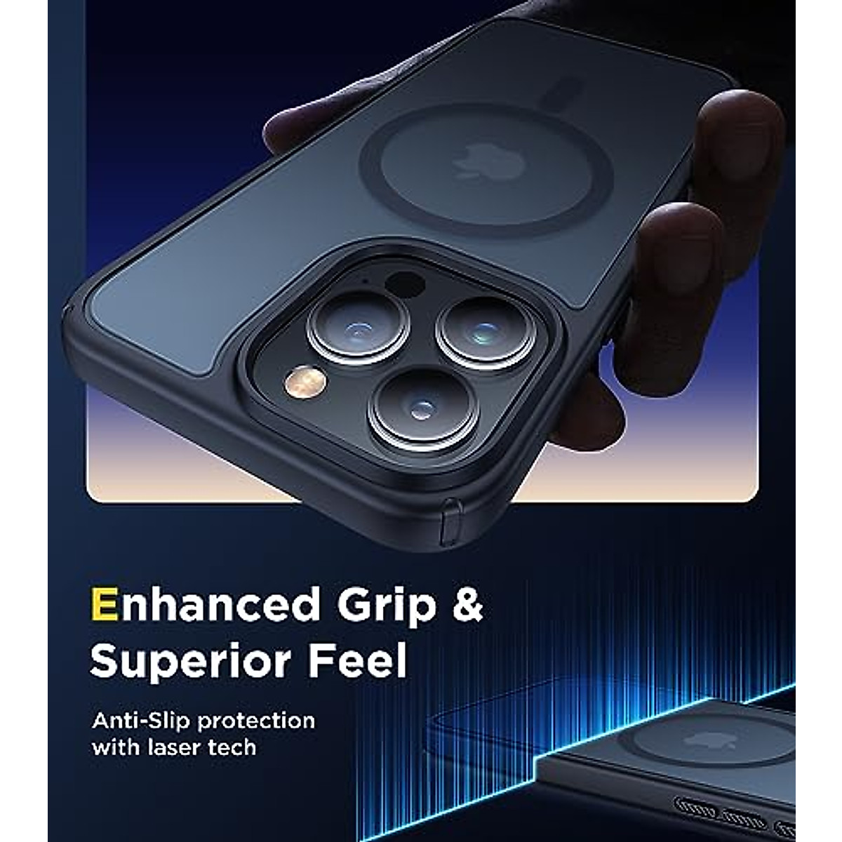 Humixx for iPhone 15 Pro Max Case Magnetic,[14 FT Drop Protection] [Compatible with Magsafe] Translucent Matte Back Slim Shakeproof Protective15 Pro Max Phone Case 6.7'', Black Titanium