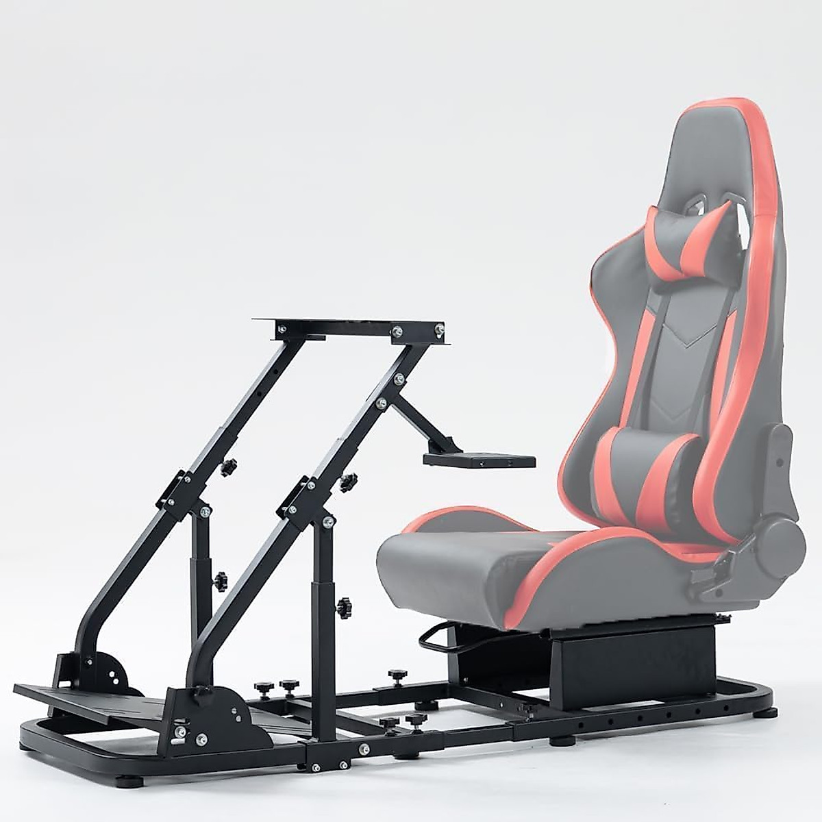 Supllueer Racing Simulator Cockpit with Dual Reinforcement Arm Compatible with Logitech G25 G27 G29 G920 G923 Thrustmaster T300, Steering Wheel Stand, Wheel Pedals and Seat Not Include