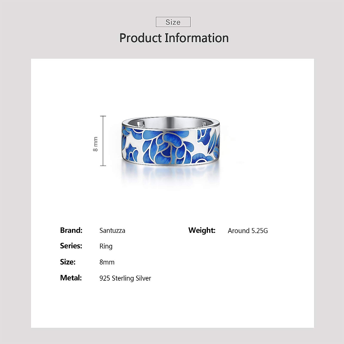 Santuzza Lotus Ring 925 Sterling Silver Enamel Flower Pattern Ring for Women (6)