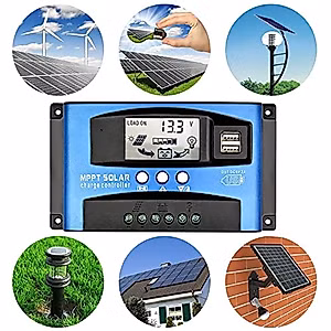 Y&H 100A 12V/24V MPPT Solar Charge Controller w/LCD Display Dual USB and WiF, Solar Panel Regulator fit for Gel Flooded and Lithium Battery Model: BL912-100A-WIF (Blue)