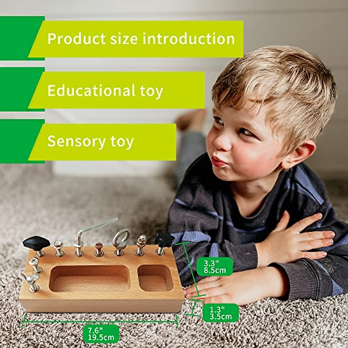 Montessori Toys for 3 4 5 Year Old, Montessori Screwdriver Board, Kids Wooden Toys, Fine Motor Skills Toys, Sensory Toys for Toddlers, Preschool Learning Toys for Toddler Travel