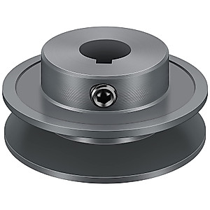 Tondiamo Mechanical Belt Pulley Single/Double Groove Web Sheave Bored-to-Size Belt Sheave Cast Iron Belt Section (AK25-5/8, Single Groove)