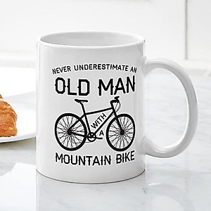 CafePress Old Man With A Mountain Bike Mugs Ceramic Coffee Mug, Tea Cup 11 oz