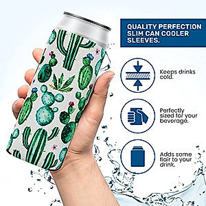 QualityPerfection Slim Can Coolers Sleeves (2 Pack) Insulated, Beer/Energy Drink Premium Neoprene 4mm Thickness Thermocoolers for 12 oz Skinny Beverage Can Covers (Old Paisley)