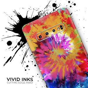 DesignSkinz Spiral Tie Dye V8 Protective Vinyl Decal Wrap Skin Cover Compatible with The Samsung Galaxy S20 (Screen Trim & Back Glass Skin)