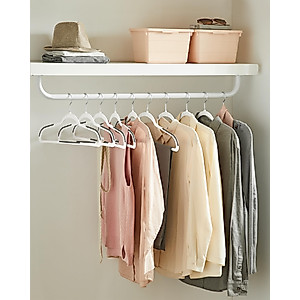 SONGMICS Clothes Hangers, Pack of 30 Plastic Coat Hangers, Space-Saving, Cloud White and Dark Gray UCRP050W03