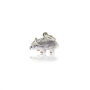 WithLoveSilver Sterling Silver 925 Cute Enamel 3D Wombat Pendant