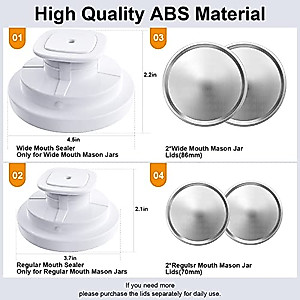 Liwin Jar Sealer and Accessory Hose Kit Compatible with Foodsaver Vacuum Sealer, Vacuum Sealer Kit for Regular & Wide-Mouth Mason Jar, Jars Sealing Hood with Hose and Jar Lids for Food Storage (White)