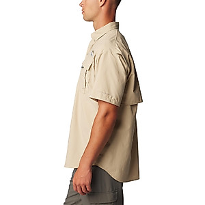 Columbia Men's Bahama II UPF 30 Short Sleeve PFG Fishing Shirt, Fossil, Medium
