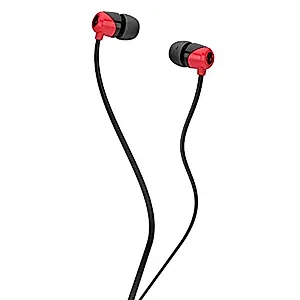 Skullcandy Jib In-Ear Noise-Isolating Earbuds, Lightweight, Stereo Sound and Enhanced Base, Wired 3.5mm Jack Connectivity, Red/Black