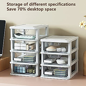 Walbest Sundries Storage Box Drawer Type Sundries Storage Box Container Save Space Dustproof White Triple Layer