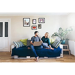 RR ROUND RICH DESIGN Solid Wood 11x14 Picture Frames 5PK Display 8x10 with Mat or 11x14 Without Mat Wall Mounting Photo Frame Black