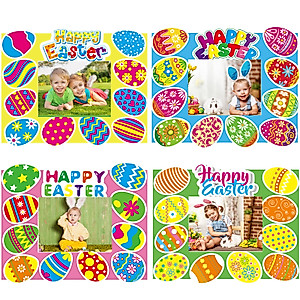 24 Packs Easter Kids' Craft Kits DIY Picture Frame Craft Spring Easter Art Activities Home School Classroom Game Bulletin Board Easter Party Favor Decoration