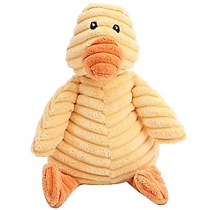 TIKSON Dog Toy Stuffed Animal Plush Squeaking Pet Puppies Yellow Duck