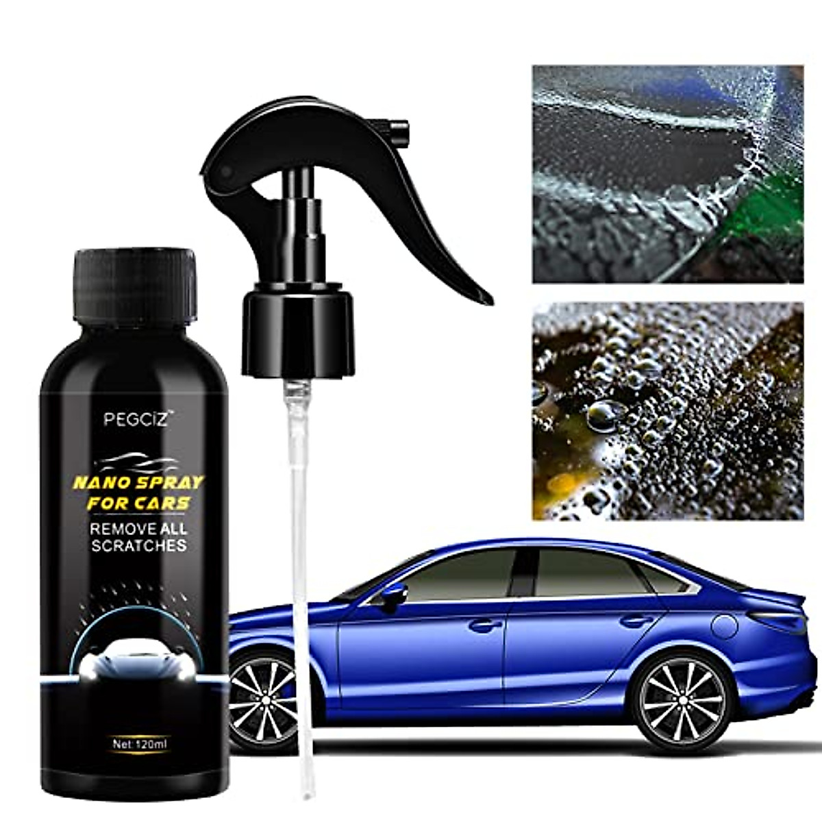 2PCS Car Scratch Removal Spray, Nano Spray for Cars, Car Nano Repairing Spray, Protection & Swirl Remover Polish, Scratch Removal for All Car Body, Removes Any Scratch and Mark