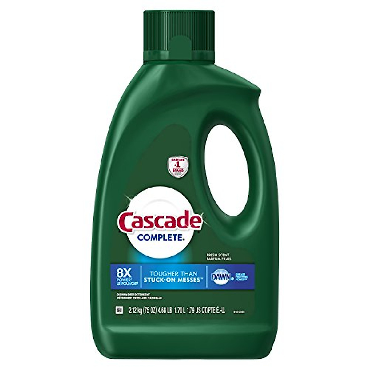 Cascade Complete Dishwasher Detergent Liquid Gel, Fresh Scent, 75 oz