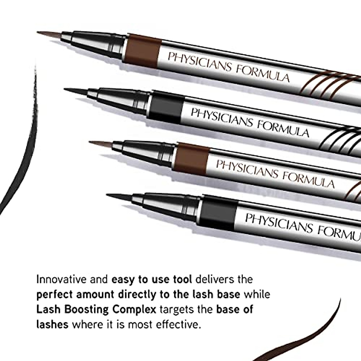 Physicians Formula Eye Booster, Lash-Enhancing 2-in-1 Eyeliner Serum, Dermatologist Approved, Hypoallergenic, Cruelty-Free & Vegan - Deep Brown