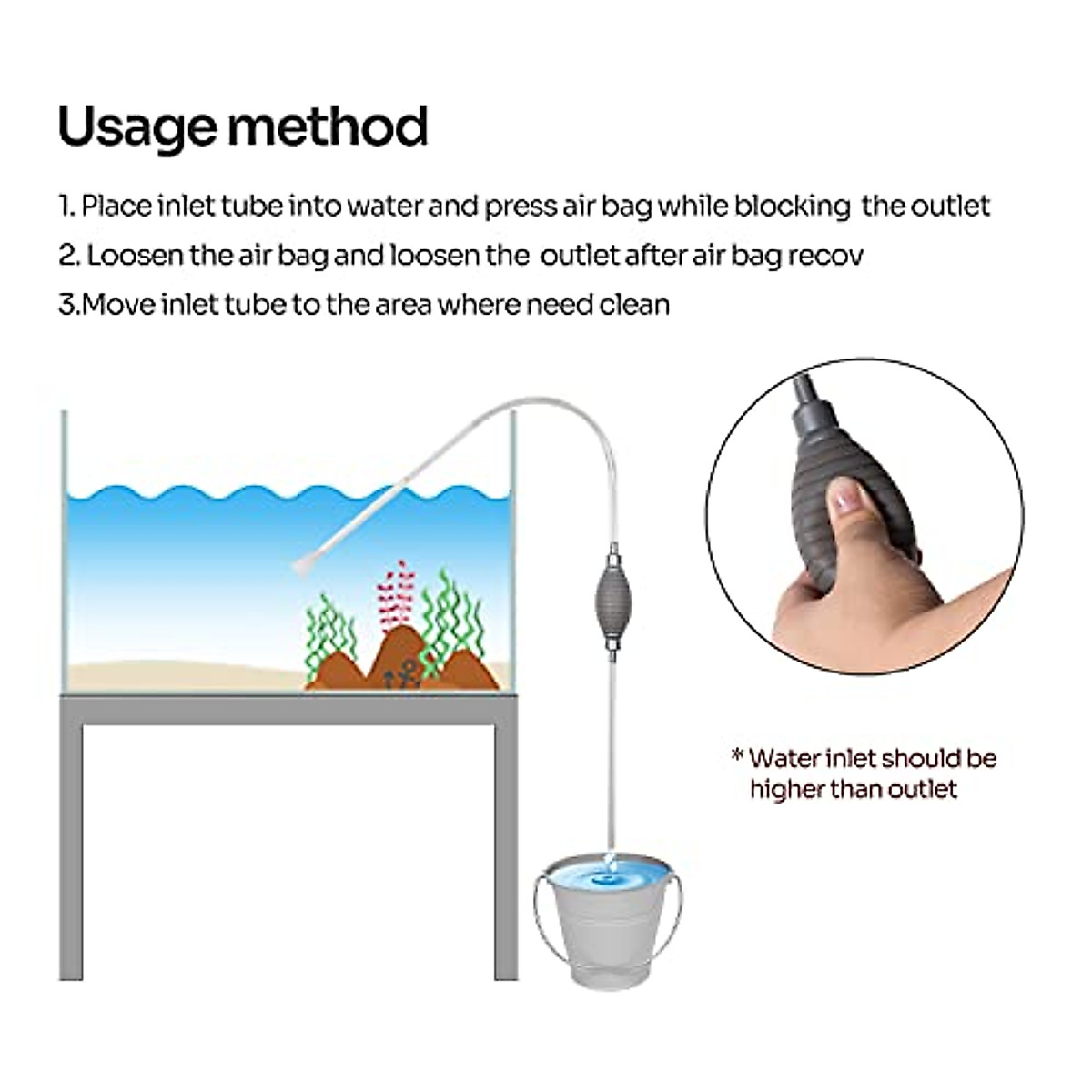REPTIZOO 15 Gallon Full Glass Reptile Terrarium 12" x 12" x 24" Knock-Down Glass Tank and Siphon Gravel Cleaner Set, Small Habitat for Reptile Chameleon, Tree Frogs, Arboreal Geckos,Lizard