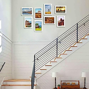 4x6 Picture Frame Set of 10, Wood Photo Frame for 4x6 Pictures, Tabletop or Wall Mount Display Picture Frames for Prints, Photos, Paintings, Landscape and Kids Artwork (White)