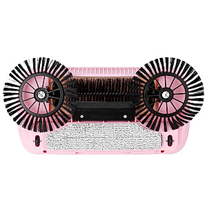 Household Hand Push Sweeper Sweeping Machine Mop Broom Dustpan Floor Cleaning Tools with Large Capacity Dust Box for Home (Pink)