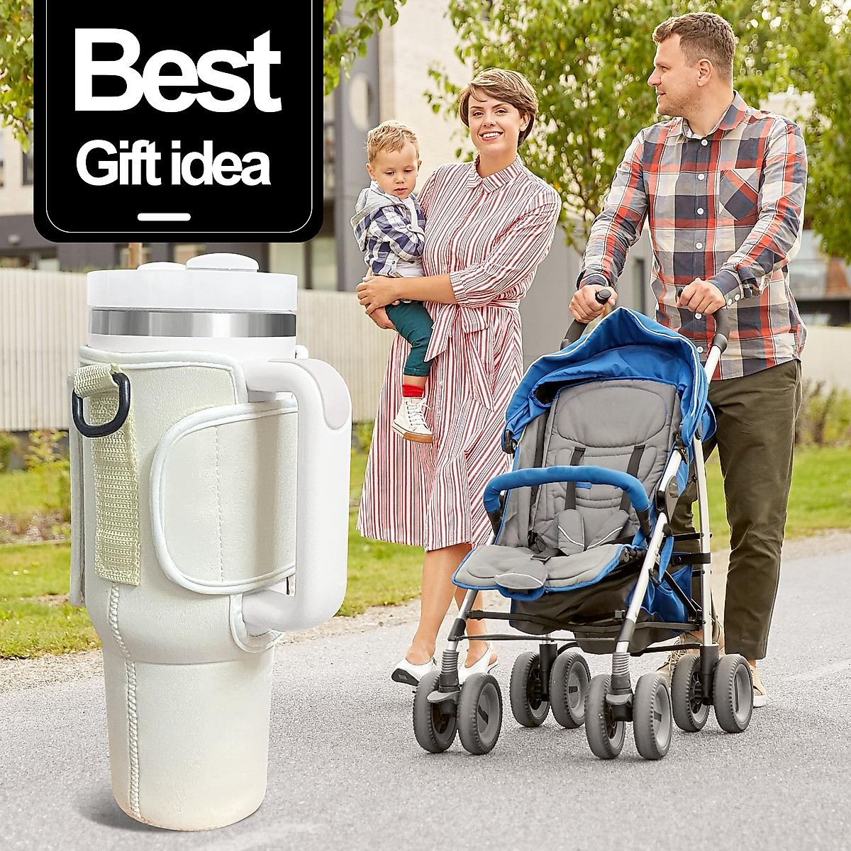 Stroller Cup Holder for Stanley 40oz, Stanley Cup Holder for Stroller, Cup Holder for Stroller That Fits Stanley, for Baby Stroller, Walker, Bike, Scooter