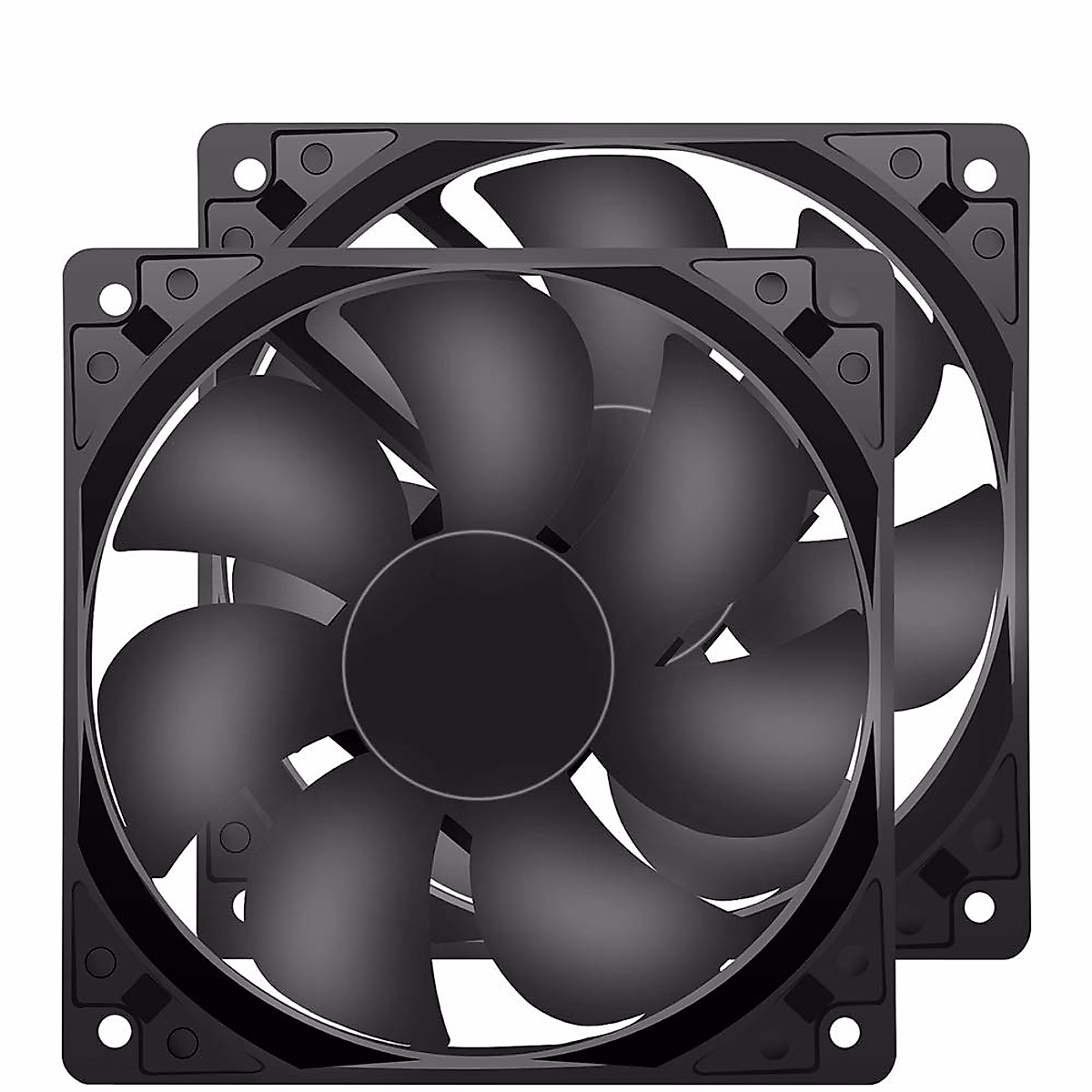 12V DC Fan Strong Quiet 120x120x25mm 12cm Small Cooling Fan 2Pin 2Wire 1600RPM High-Performance PC Fans 120mm 2-Pack