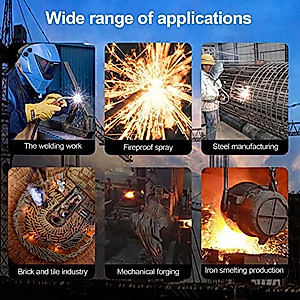 Cylele Mgg Overalls Cowhide Welding Suit Denim Breathable Welder Protective Suit,Brown,3XL