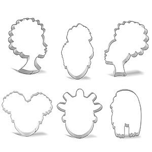 Keewah Girl Face Cookie Cutter Set - 6 Piece - Stainless Steel