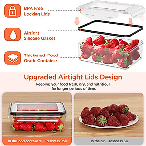 36 PCS Large Food Storage Containers with Lids Airtight(18 Containers with 18 Lids) - BPA Free Plastic Meal Prep Containers Set, Leakproof Kitchen and Pantry Organization - with Labels & Pen