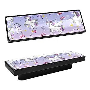 4 Pack 3.6In Double Holes Pulls Handles, Cartoon Unicorn Full Print Decorative Kitchen Cabinet Dresser Drawer Closet Cupboard Door knobs Handles Pulls for Home Bedroom Bathroom