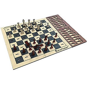 MilesMagic Wooden Portable Chess Board Set | Professional Pieces with Splittable Tray and Storage Bag | Traveller Chess Game for Age Groups (11.5x11.5 Inches)