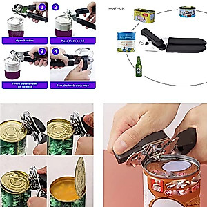 Best Can Opener Hand Manual - Stainless Steel Multifunctional 3in1 Manual Can Opener and Bottle Bear Opener with Sharp Blade Smooth Edge and Easy Grip Handle Easy to Use for Seniors Citizens