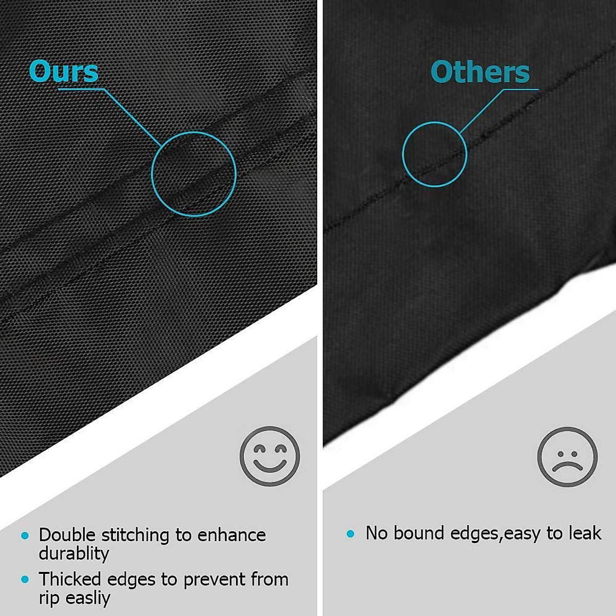 iCOVER Grill Cover- 82 Inch 600D Heavy-Duty Water Proof Patio Outdoor Black Canvas Oversize BBQ Barbecue Smoker Grill Cover G21607 for Weber Char-Broil Brinkmann Holland Napoleon JennAir